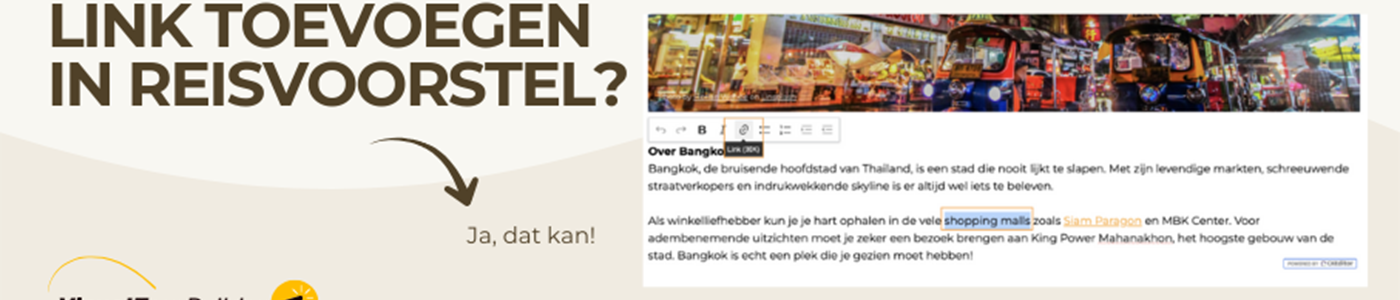 Een link toevoegen in je reisvoorstel? | Travel360°